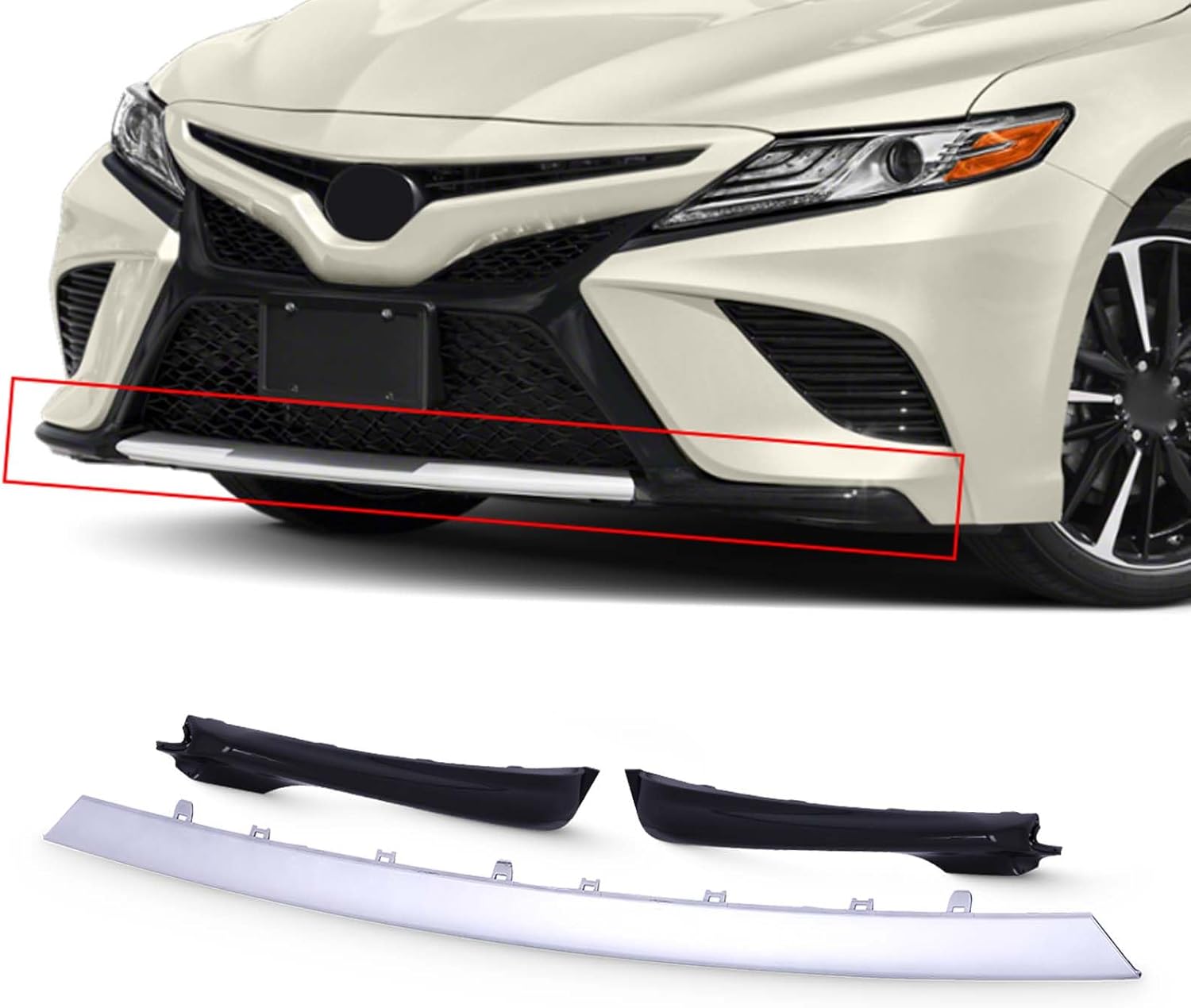 Amazon.com: KARPAL Front Bumper Grille Lower Molding Trim Kit Middle ...