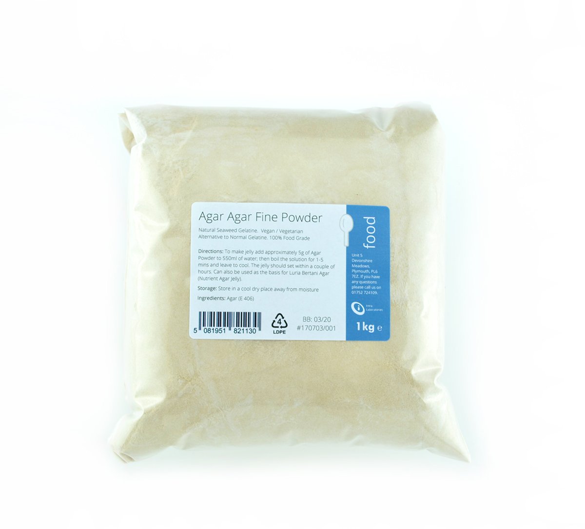 Buy Agar Agar / Agar Fine Powder 1kg - Highest Quality European Sourced ...