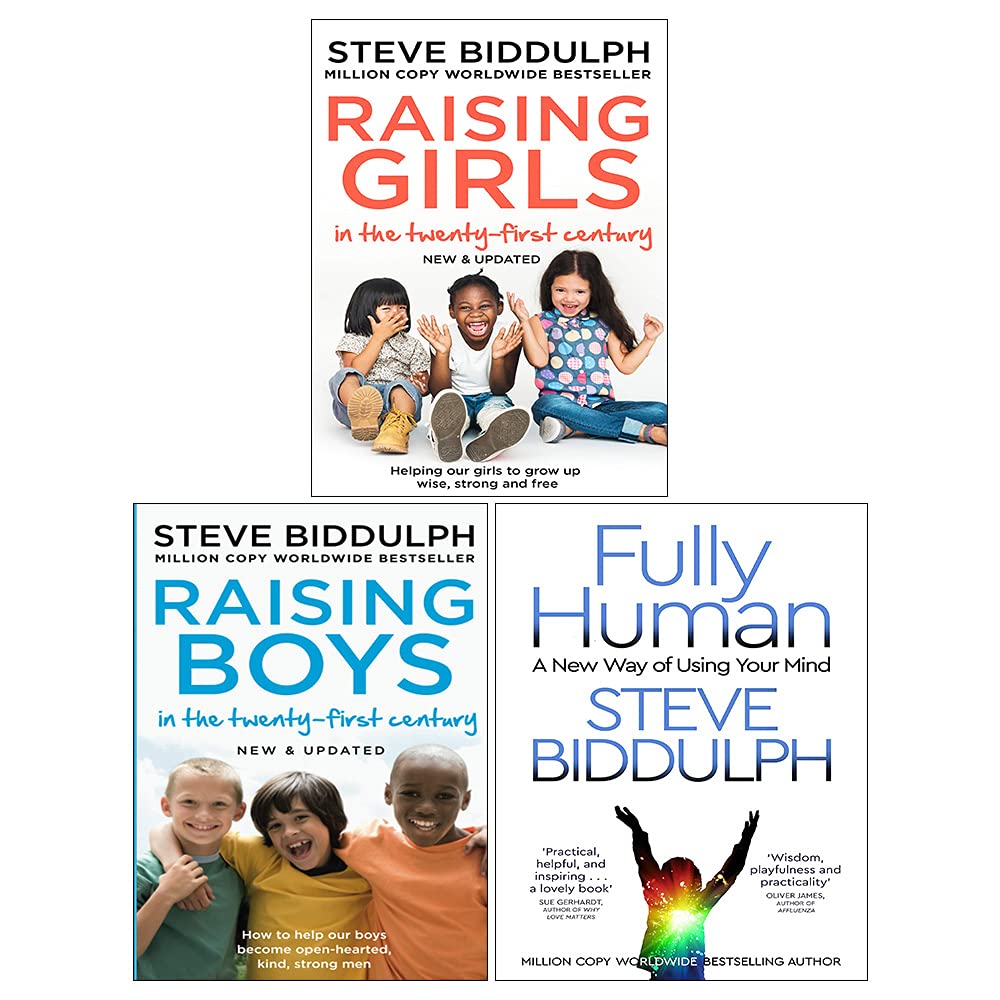 Steve Biddulph 3 Books Collection Set Fully Human Raising Boys ...