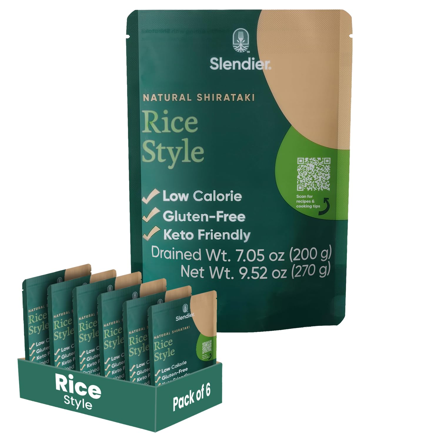 Amazon.com: Slendier - Shirataki Rice Pack of 6 | Low Calorie Rice ...