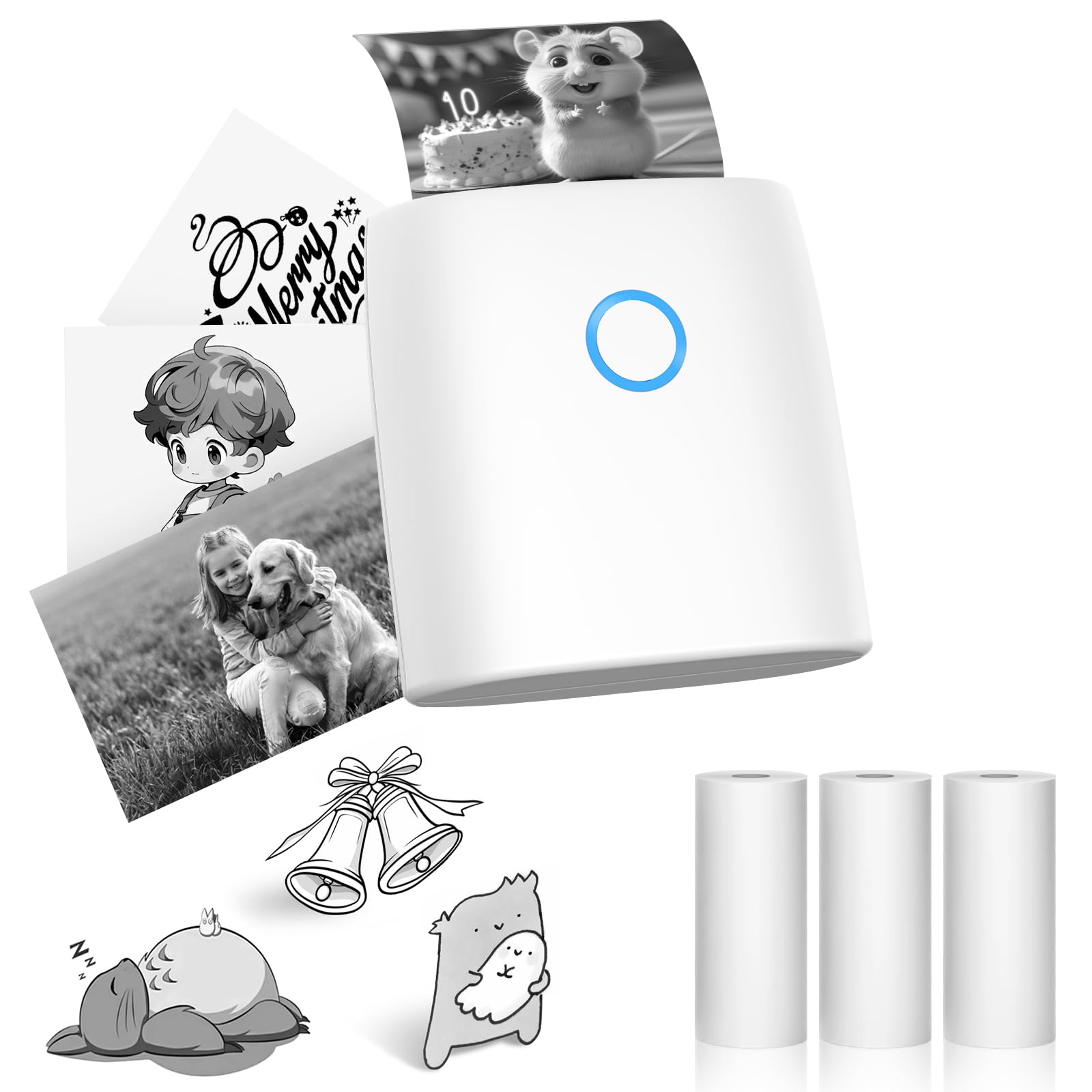 Portable Label Printer With App Mini Bluetooth Thermal Printer Photo ...