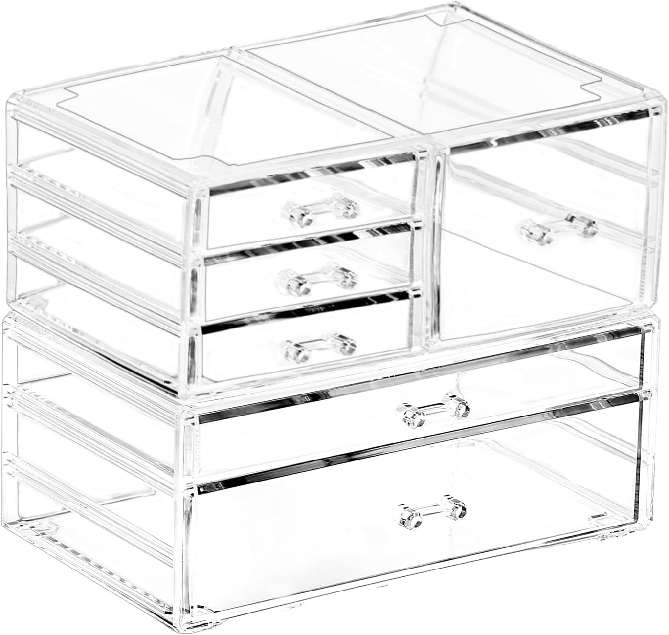 Amazon.com: Cq acrylic 2 Pack Clear Acrylic Drawer Organizer Countertop ...