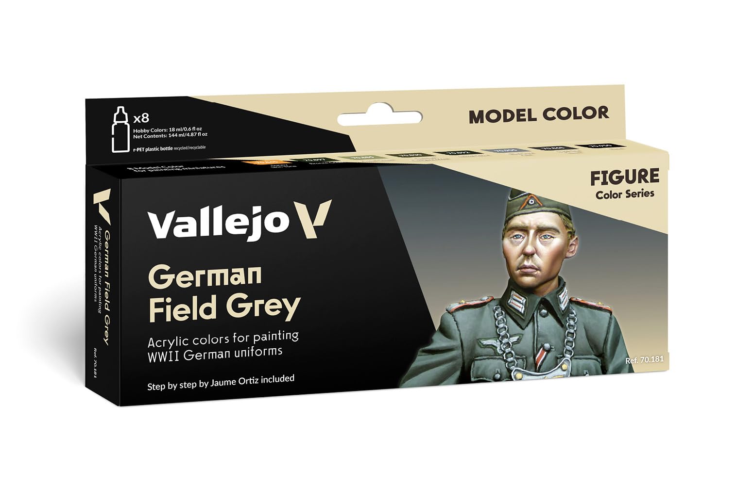 Vallejo Model Color German Field Grey Uniform Acrylic Paint Set ...