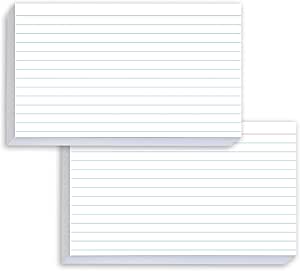 Amazon.com : MEIOPUOYEAM White Index Cards 5x8 Ruled, 50 Pcs File Note ...