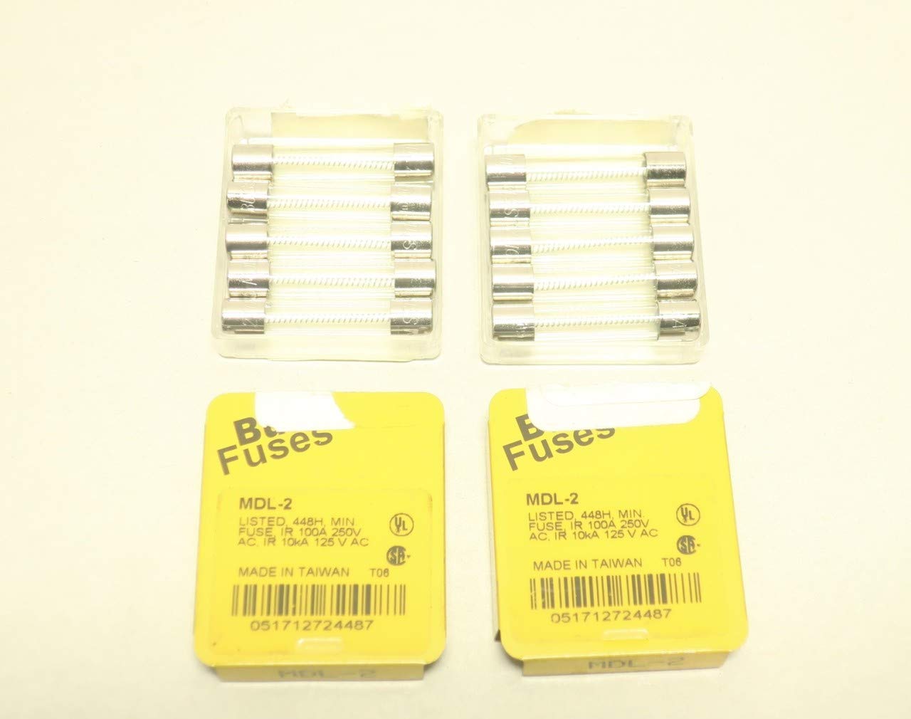LOT of 10 COOPER BUSSMANN MDL-2 Cartridge Fuse 2A 250V-AC: Amazon.com ...