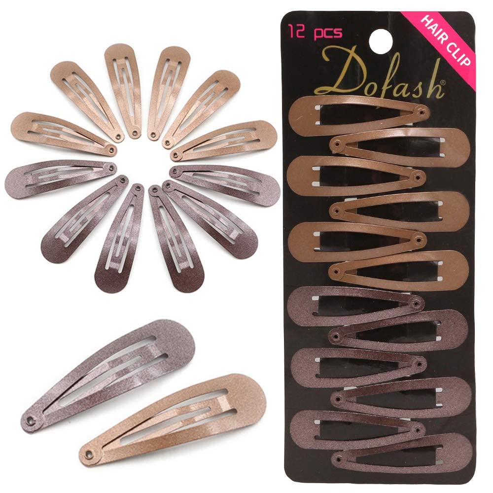 Amazon.com : Dofash 12PCS Snap Hair Clips For Women-Non Slip & Metal ...