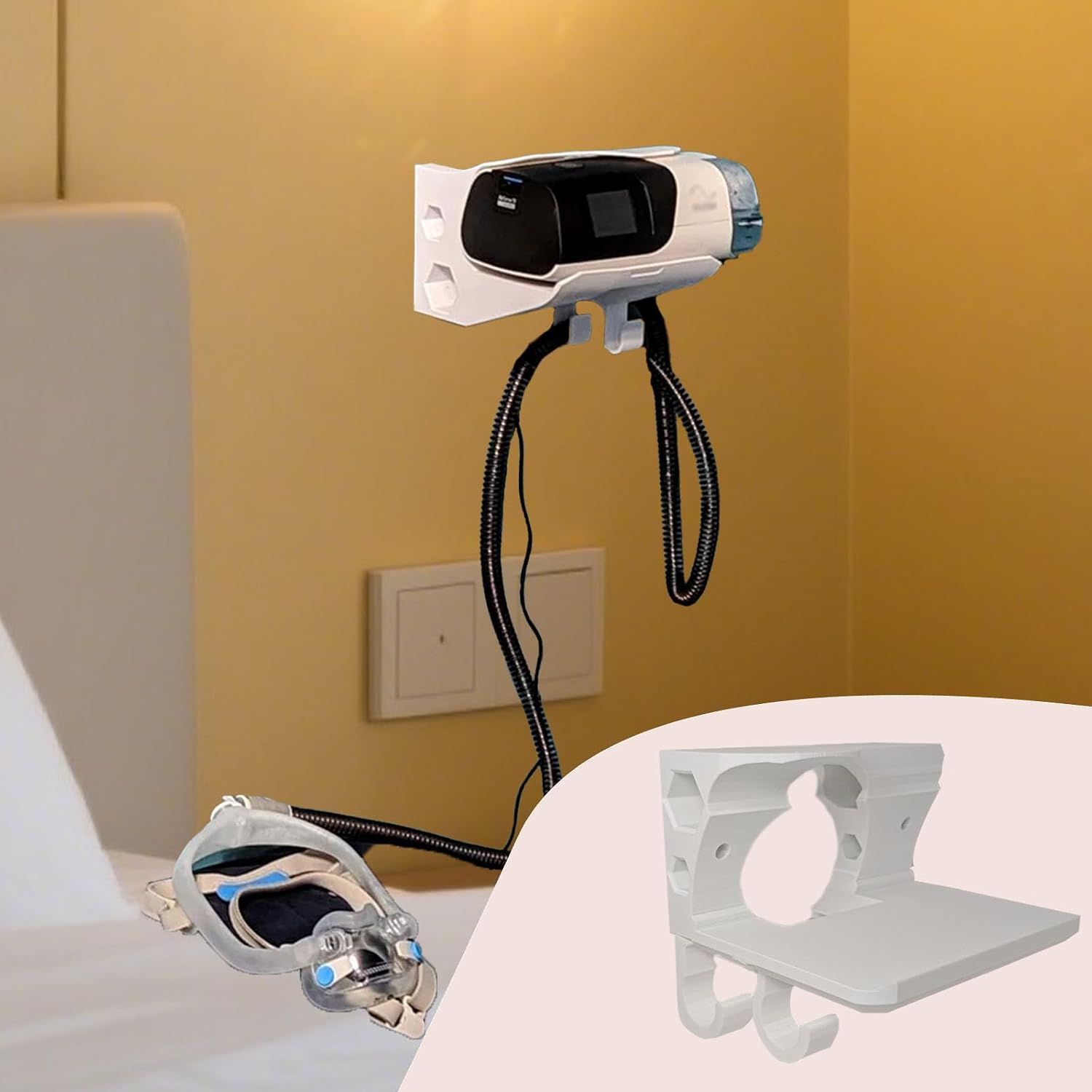 Amazon.com: semihacker Cpap Shelf,CPAP Wall Mount Shelf Compatible with ...