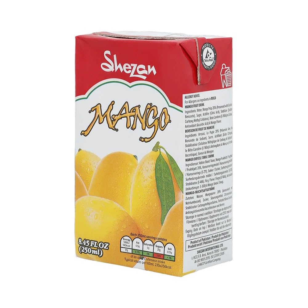 Amazon.com : Shezan Mango Fruit Drink 250ml (8.45 Fl Oz) | Pack of 6 | Authentic Flavor and ...