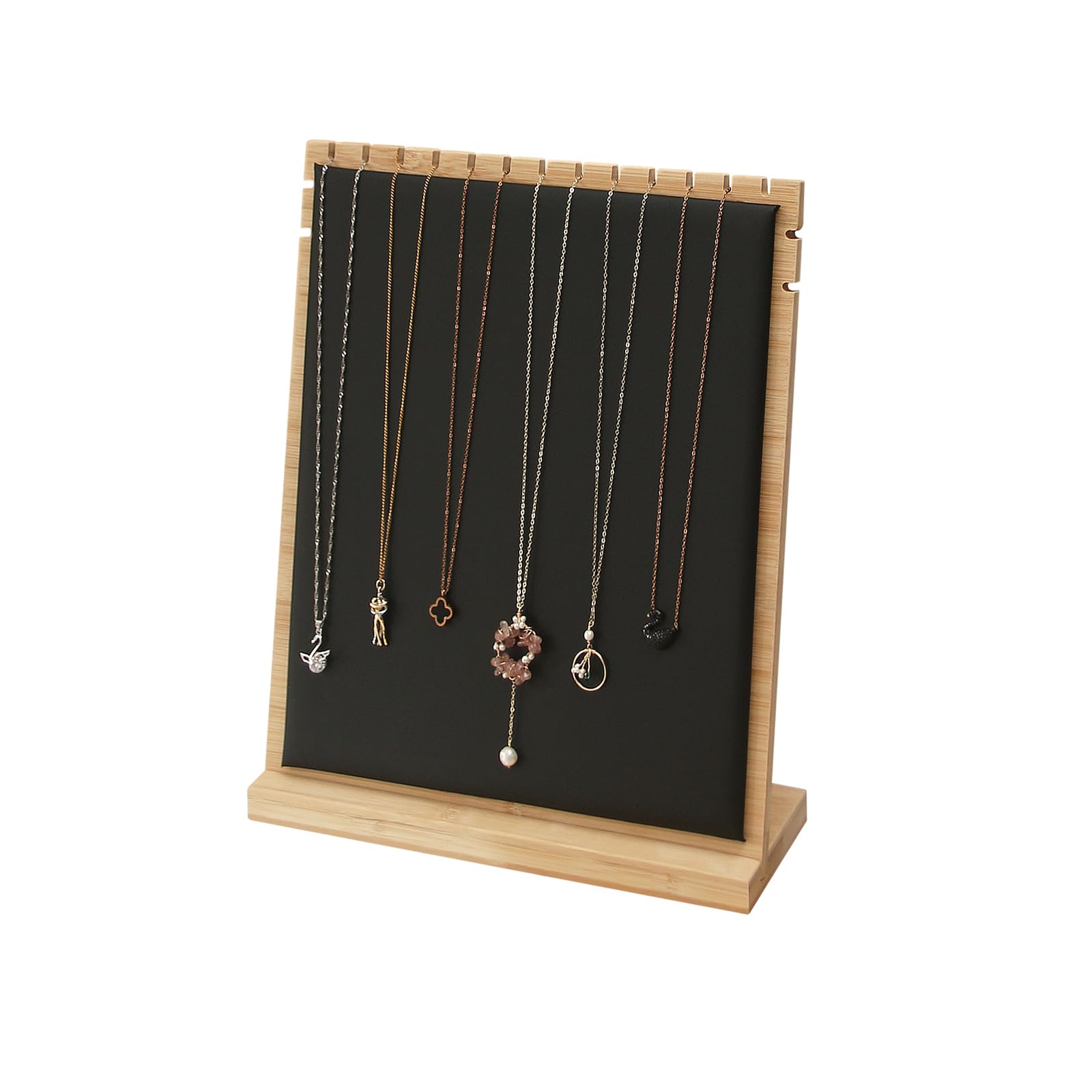 Amazon.com: Justsoso Bamboo Necklace Display Stand, Wood Jewellery ...