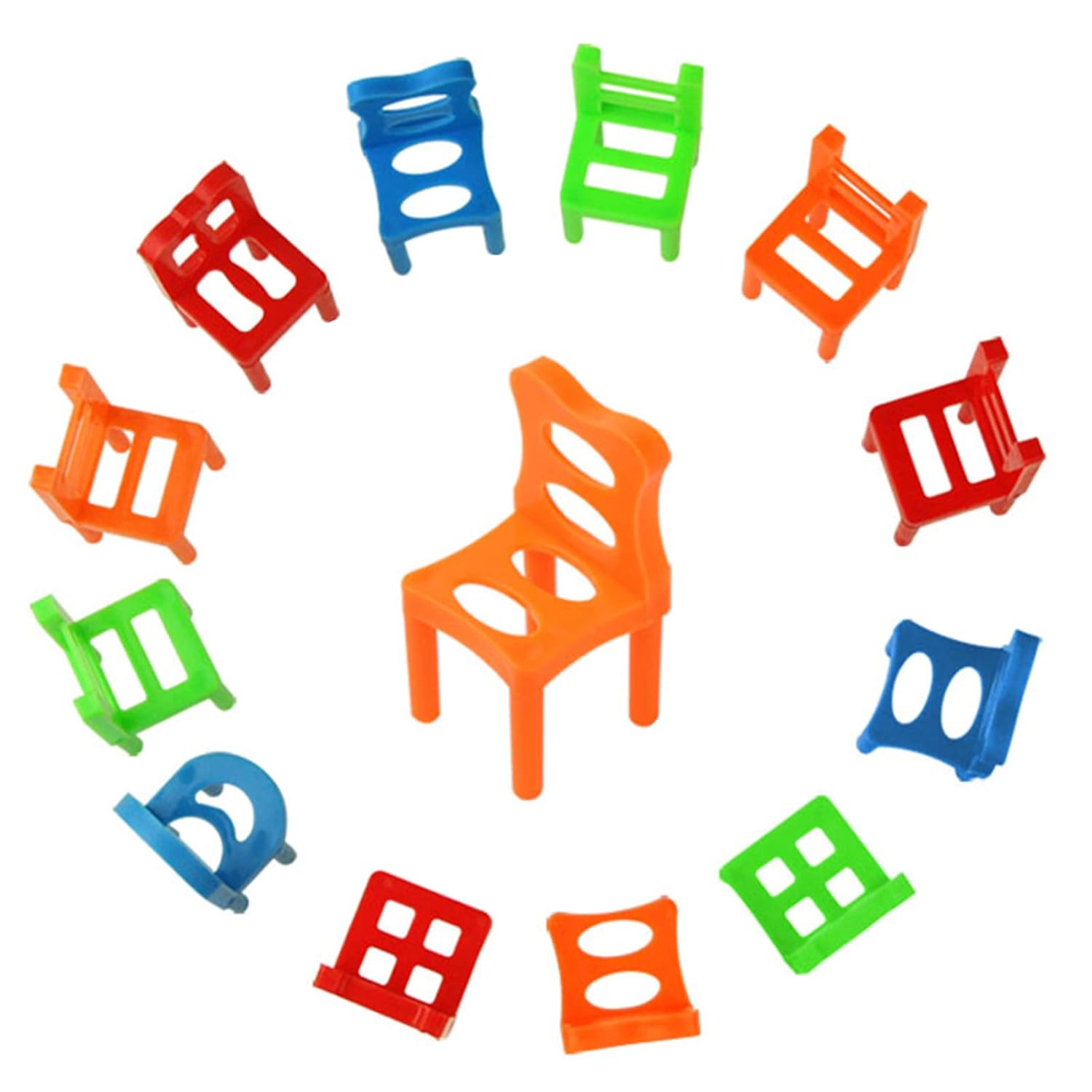 Buy Yuans 18Pcs Balancing Chairs Set Assorted Stacking Chairs Game Kids ...
