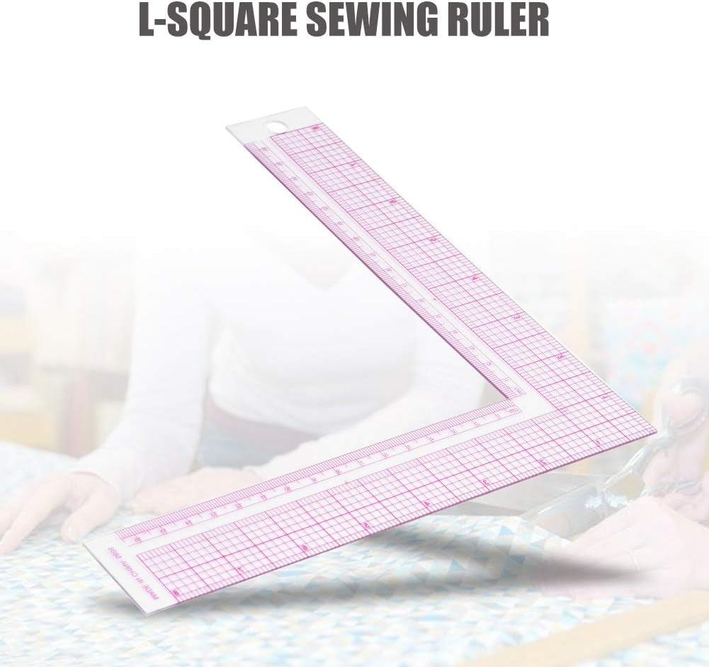 AYNEFY Plastic L-Square Shape Ruler Sewing Measuring 90 Degree Curve ...