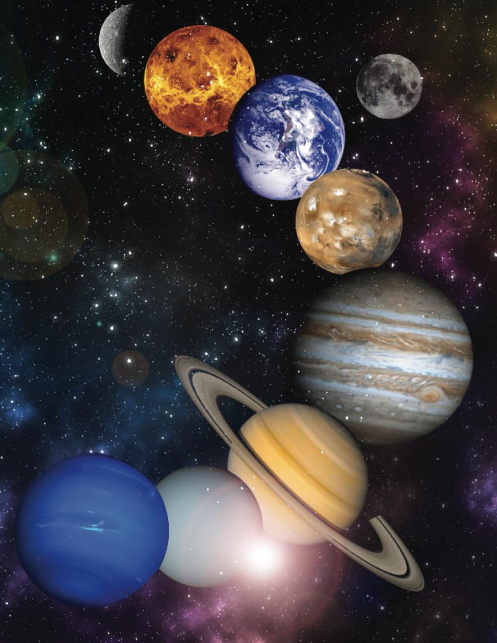 Planets Stars & Space Notebook: Wide Ruled | Planets Outer Space ...