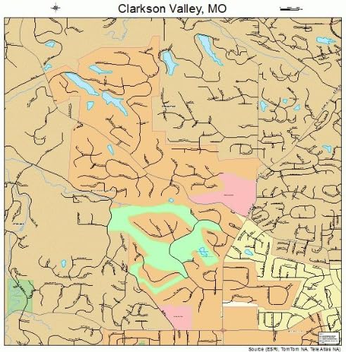 Amazon.com: Large Street & Road Map of Clarkson Valley, Missouri MO ...