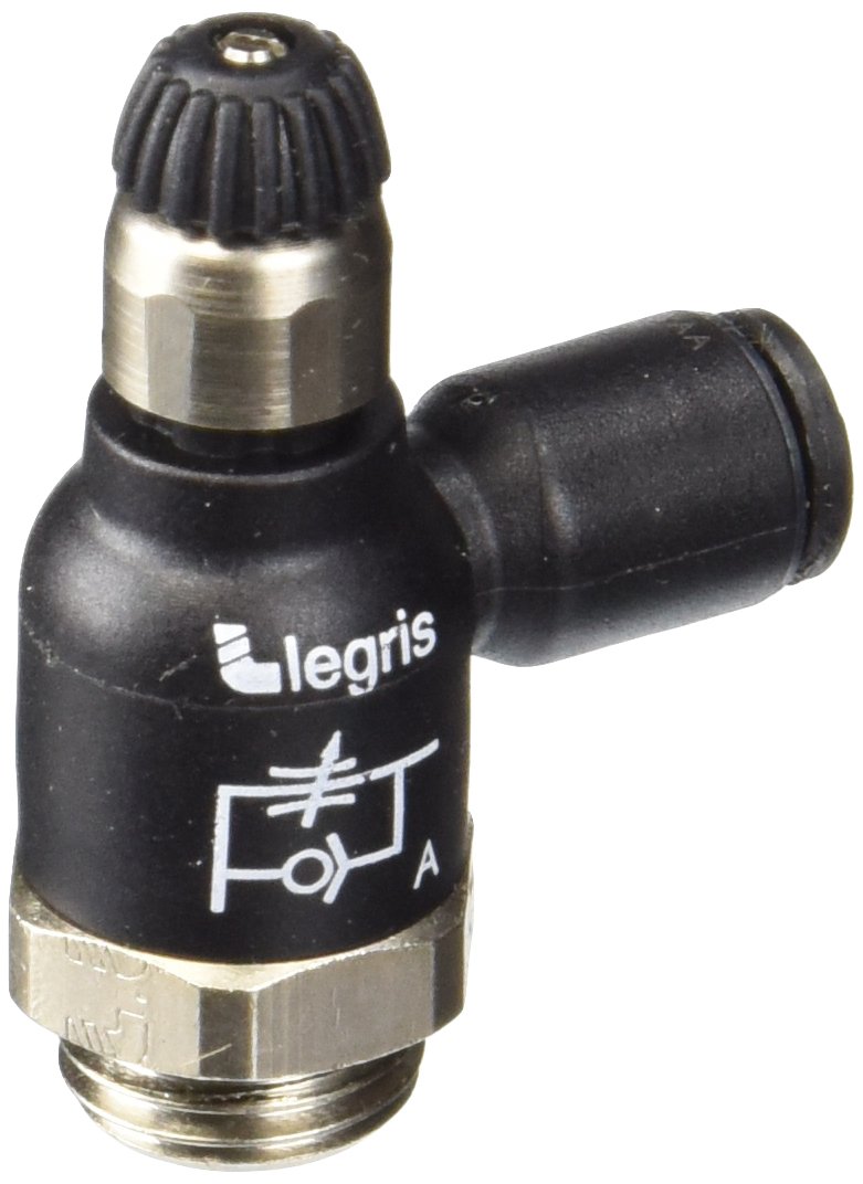 Legris 7060 06 13 Nylon Air Flow Control Valve, 90 Degree Elbow, Meter ...