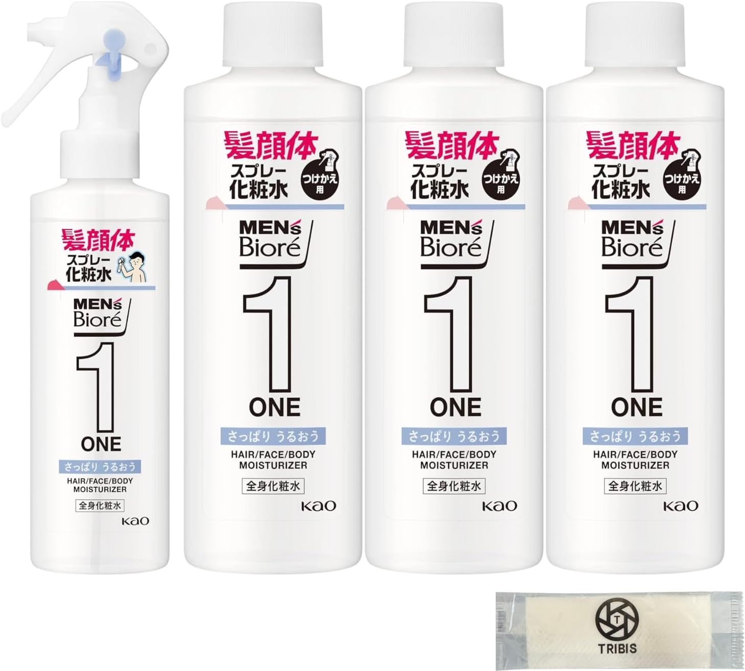 Amazon | メンズビ オレONE 全身化粧水スプレー さっぱり 本体 200ml 1本 + 付け替え 200ml 3本 TRIBISオリジナルおしぼり付き | TRIBIS | 化粧水 通販
