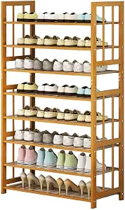 Extendable & Stackable Wooden Shoe Rack 3 10 Tier Dust Proof Shoe Shelf ...