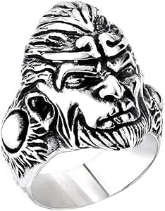 OAKKY Men's Stainless Steel Vintage Domineering Sun Wukong Monkey King ...