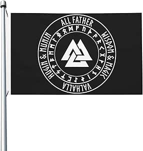 Amazon.com: WANBAOEBKE Flag 3D Two-Sided Printingodin Viking God ...