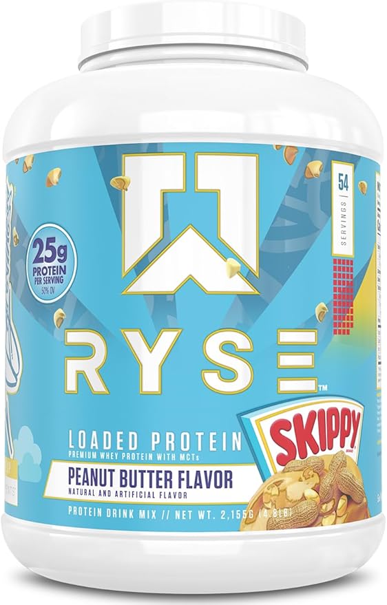 Amazon.com: RYSE Loaded Protein Powder - Skippy Peanut Butter - 25g ...