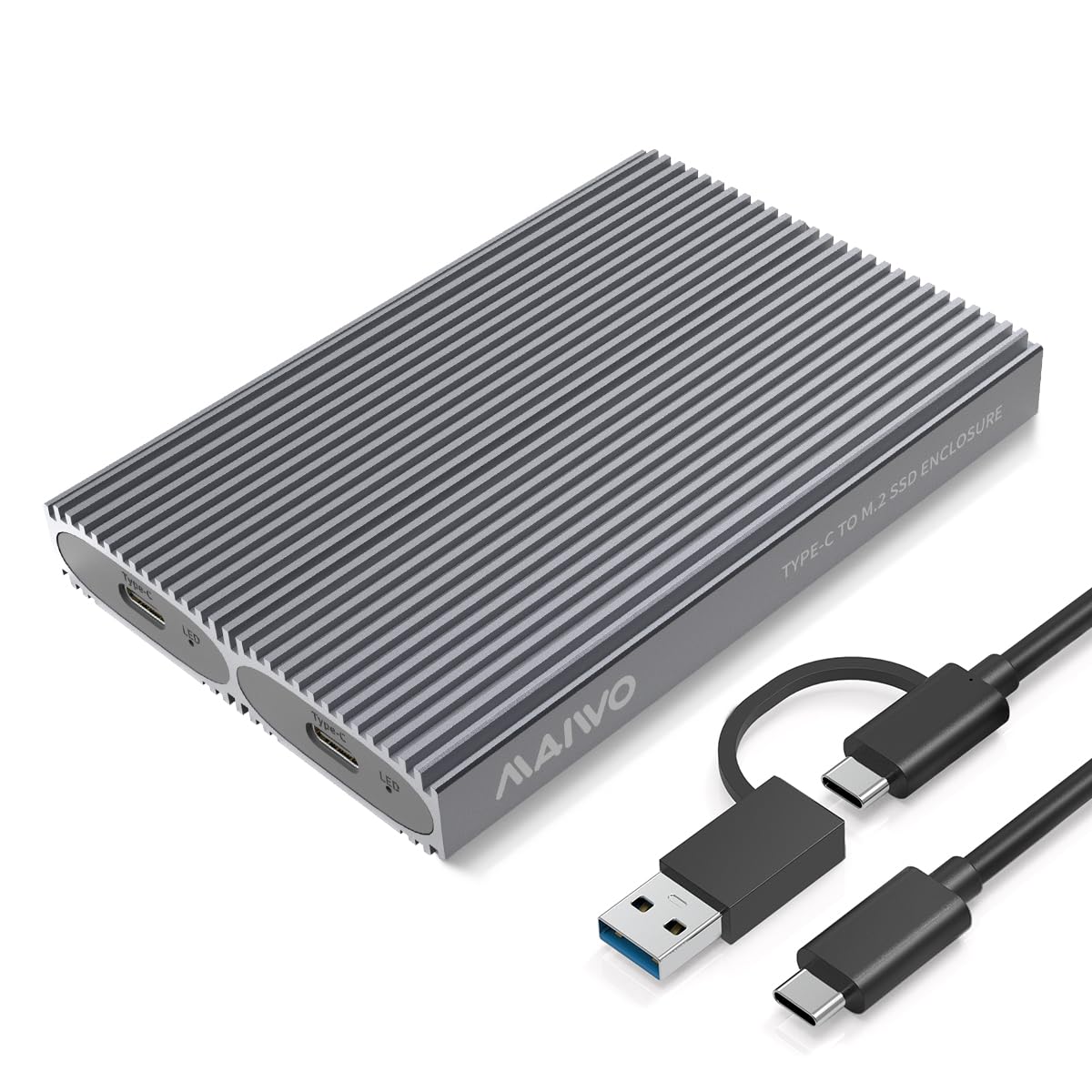 Amazon.com: MAIWO 2 Bay M.2 NVMe SSD Enclosure USB 3.1 Gen2 Type-C ...