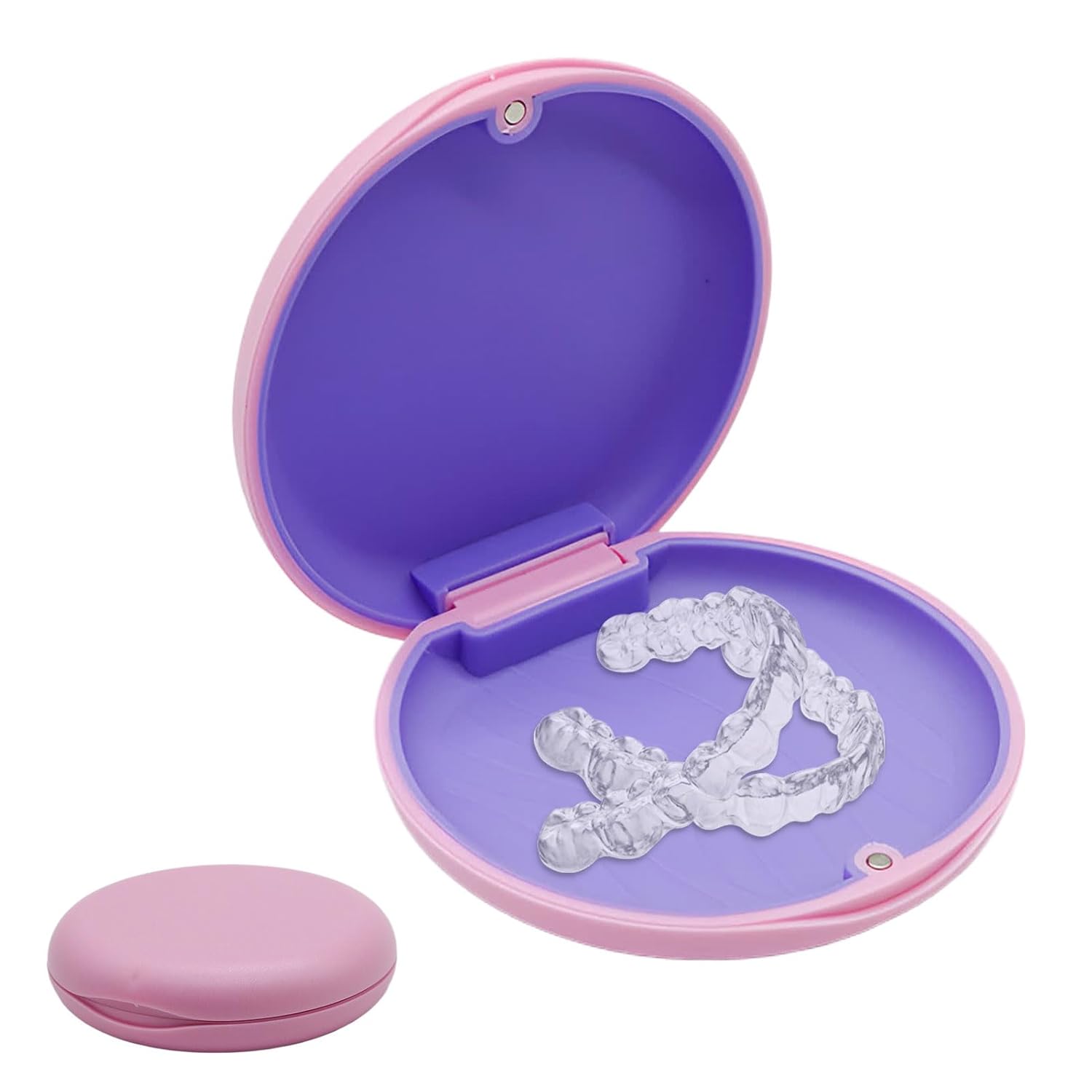 Retainer Case, 1 Pcs Denture Box, Magnetic Closure Portable Aligner ...