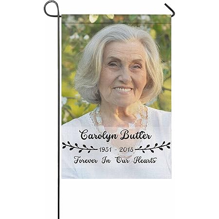 Amazon.com: Custom Memorial Flag , Funeral Sign , Personalized Garden ...