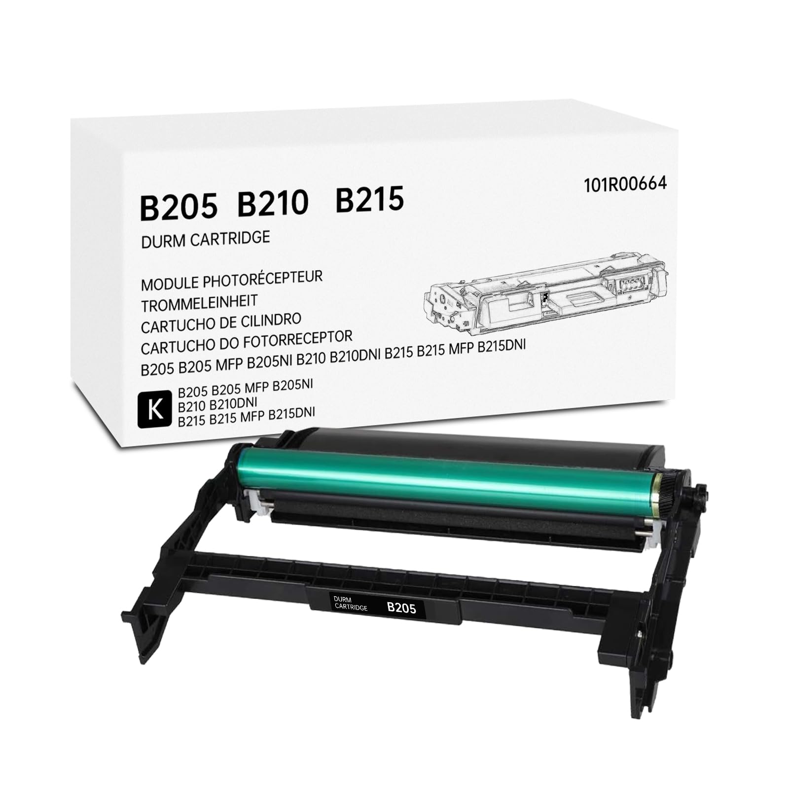 Amazon.com: 101R00664 B205 B210 B215 Drum Unit (NO Toner) Replacement for Xerox B205 B205 MFP ...