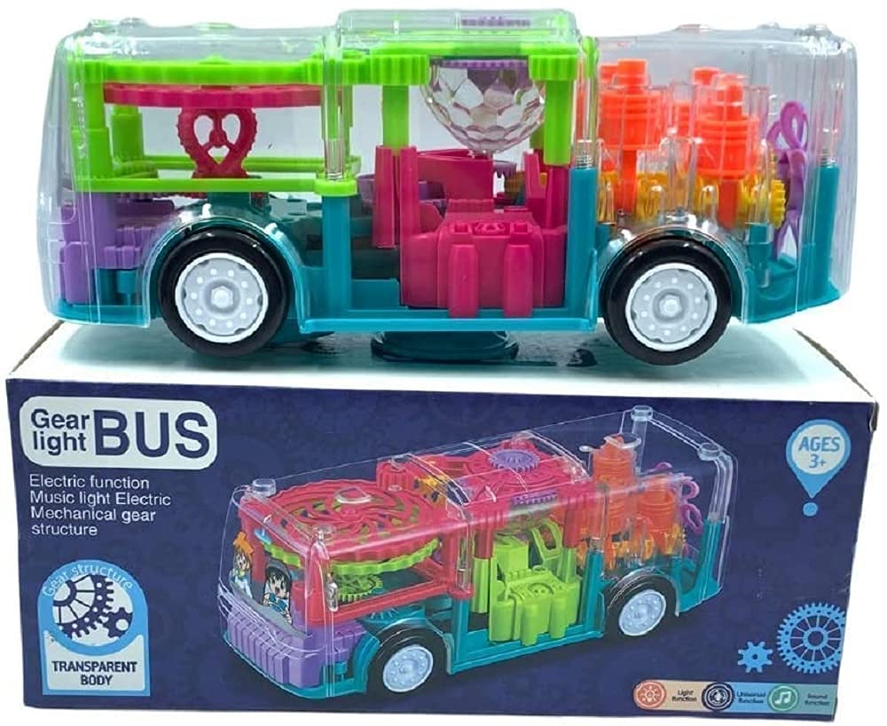 Buy Ethnic Forest Musical Bus Toy for Kids, 3D Bus Toy with 360 Degree ...