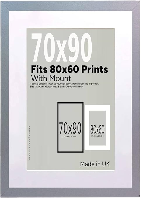 A2Z Home Solutions® Wall Photo Frame Silver 70x90 cm Frame With 80x60 ...