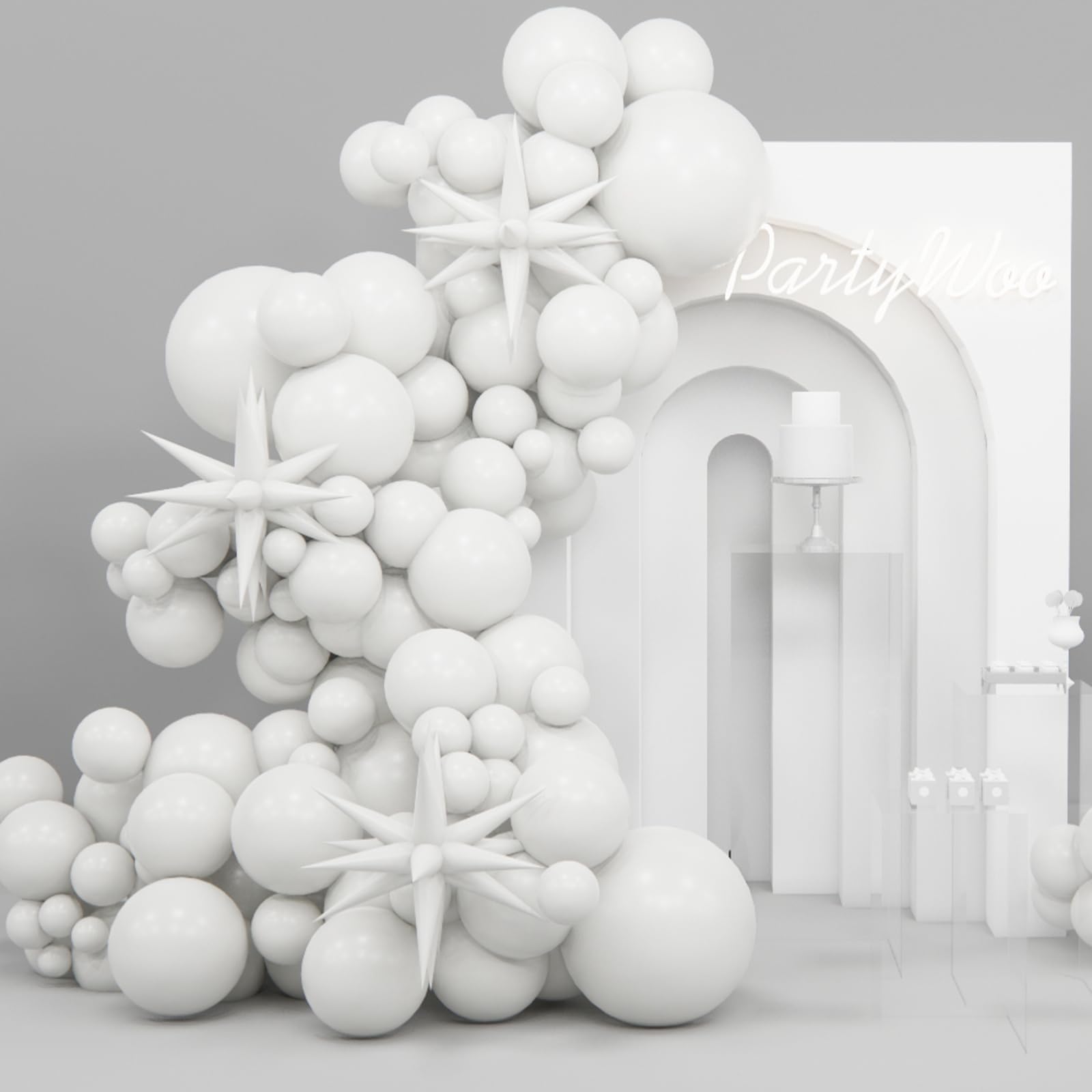 Amazon.com: PartyWoo White Balloons, 110 pcs 22 Inch Star Balloons and ...