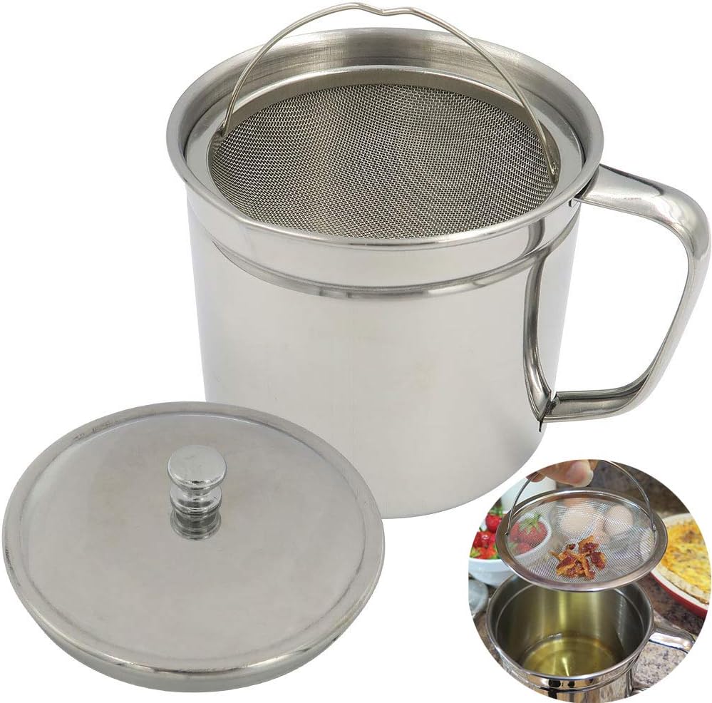 Amazon.com: Evelots Oil Storage Can Strainer-Container-Bacon Grease/Fat ...