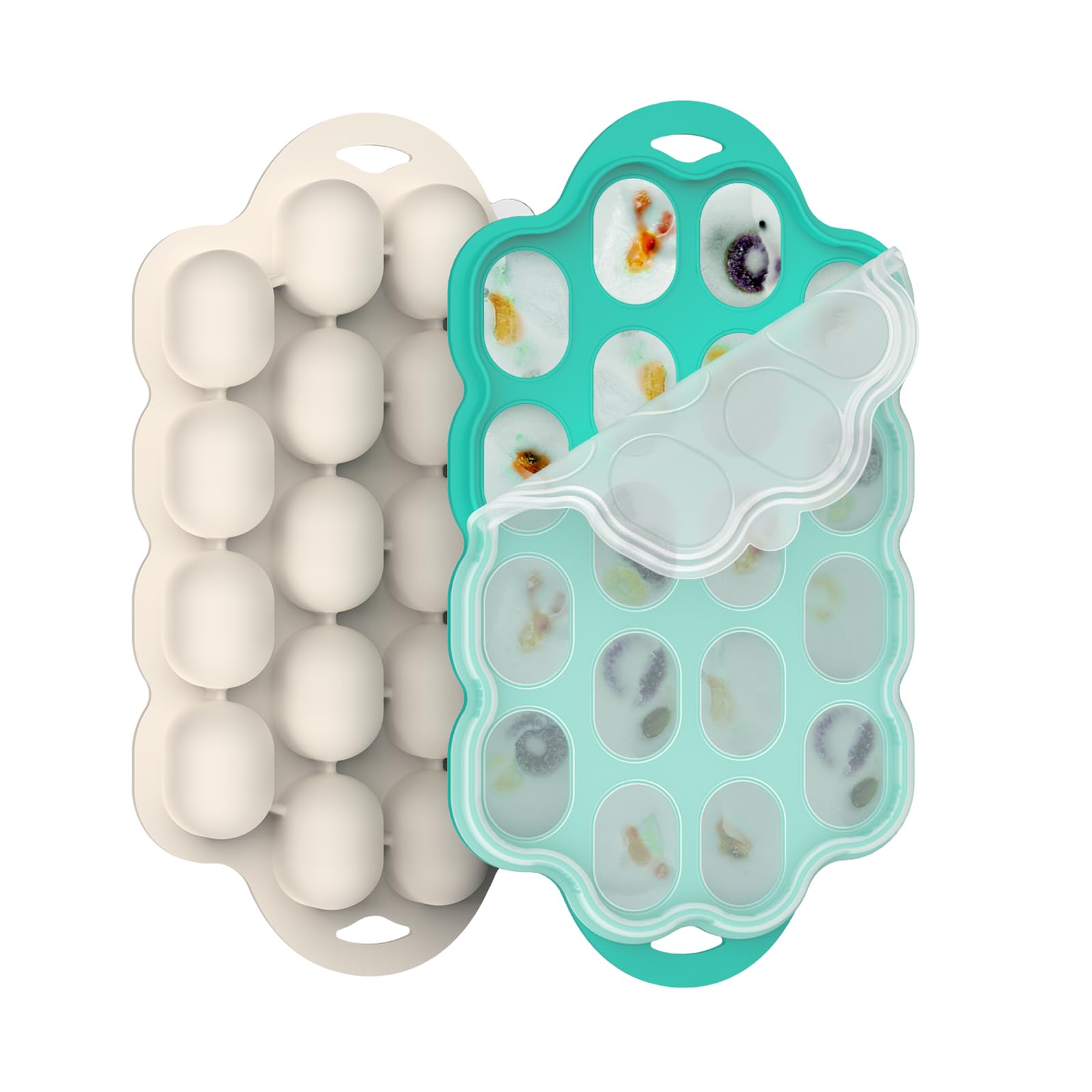Amazon.com: Silicone Baby Food Freezer Tray 2 Pack, Small Ice Cube ...