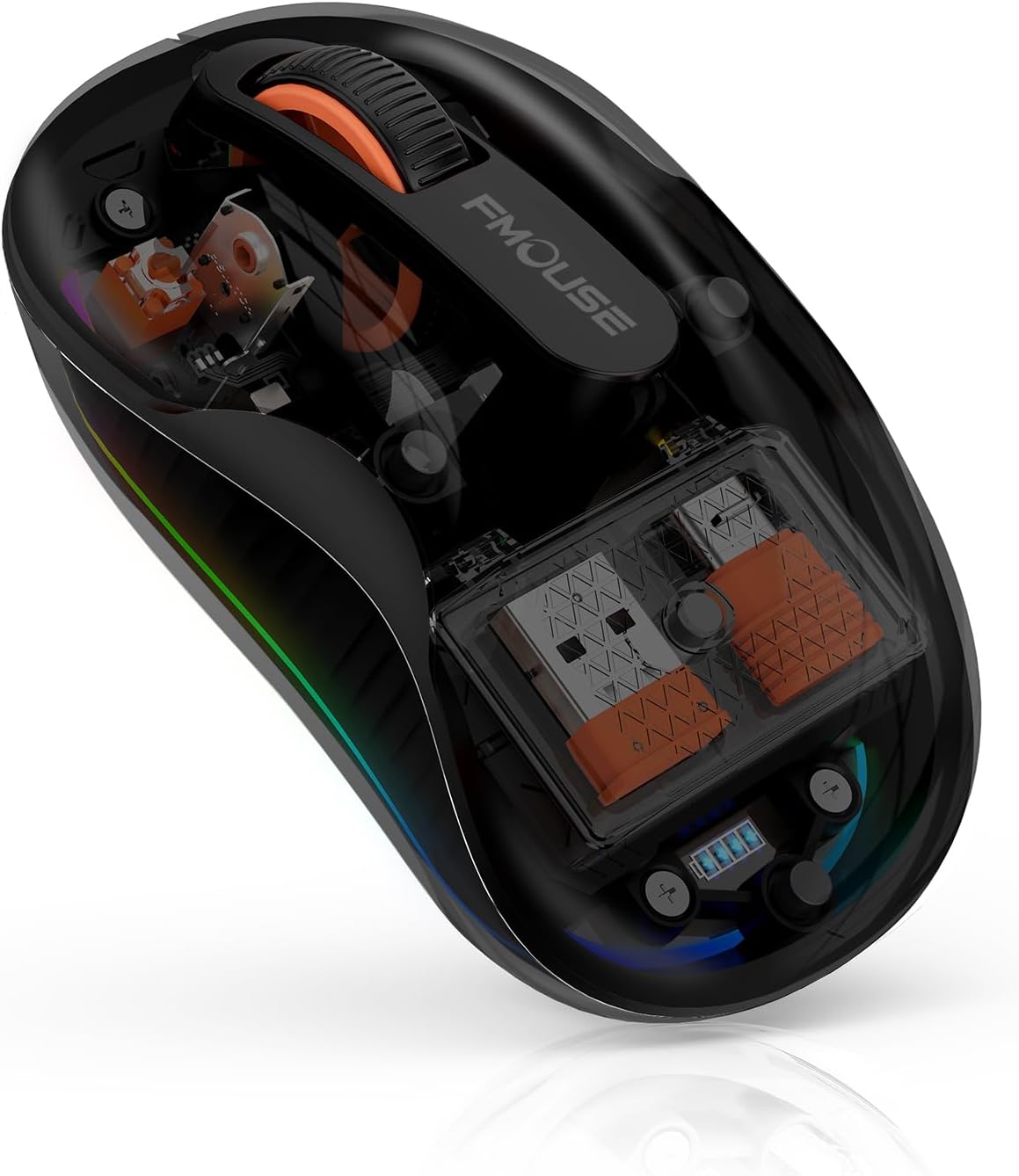 Amazon.com: AJAZZ I069 Rechargeable Wireless Mouse, RGB LED Transparent ...