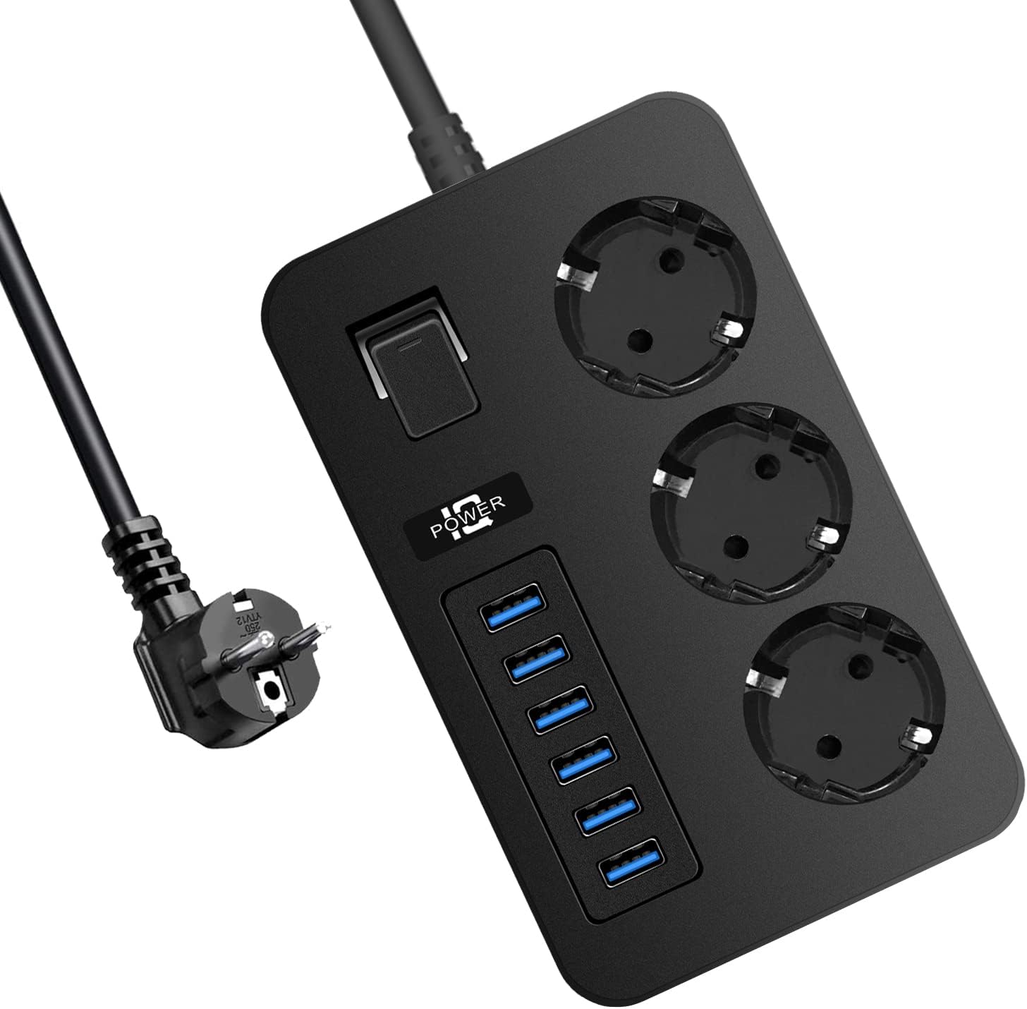 Multiprise avec USB Hulker 3 Prises et 6 Ports USB (5V/3.4A) - Bloc ...