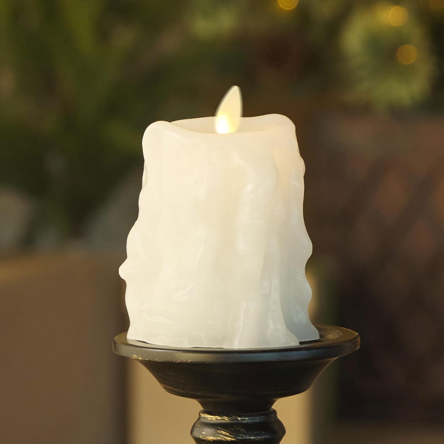 Amazon.com: Luminara Heavy Wax Drip Flameless LED Candle, White 3.4" x ...