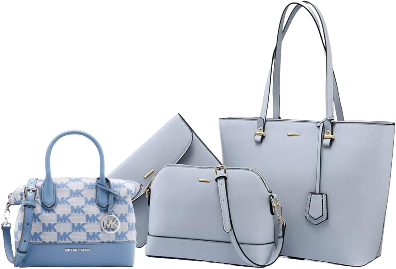 Amazon.com: Michael Kors Hyde Small Logo Jacquard Satchel Bundle with ...