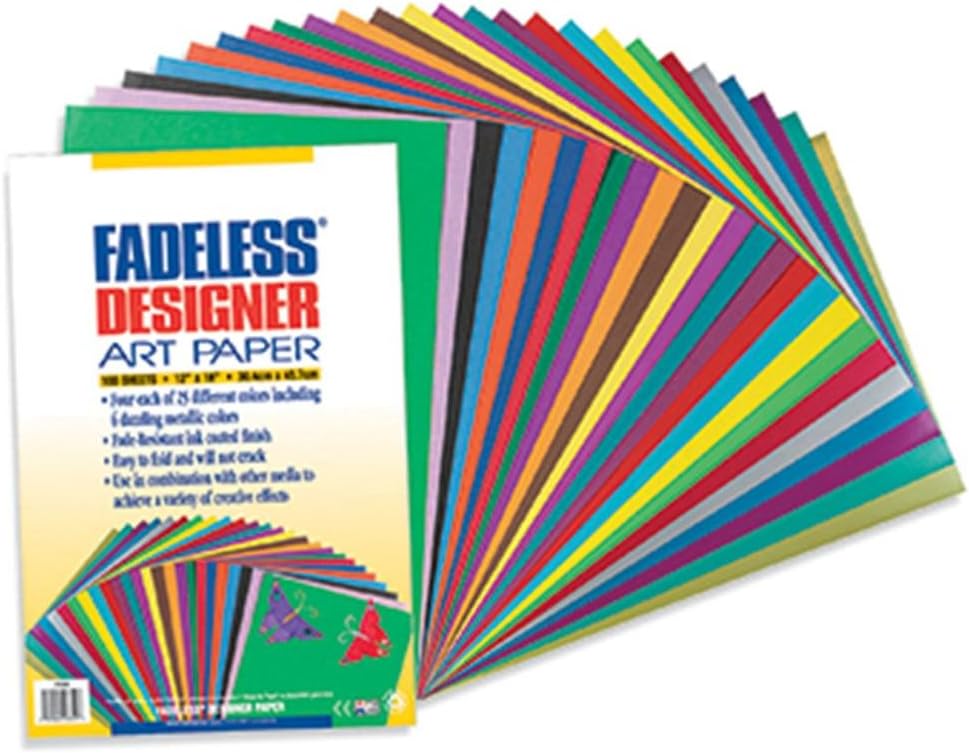Amazon.com: Fadeless Art Paper Pad, 20 Assorted Colors, 12" x 18", 40 ...