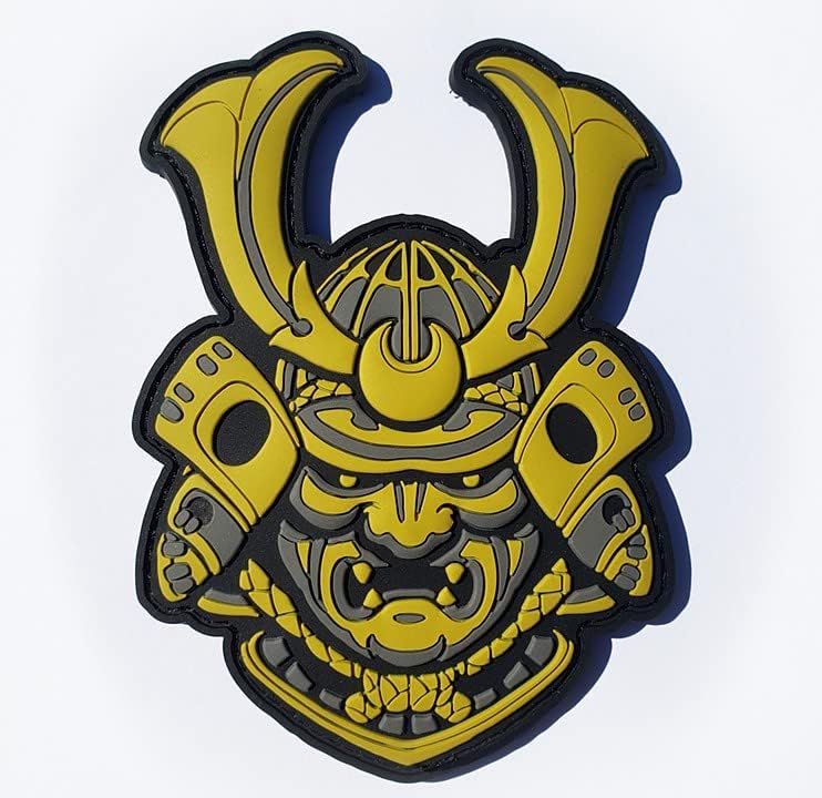 Samurai Mask PVC Morale Tactical Patch with Hook and Loop Backing