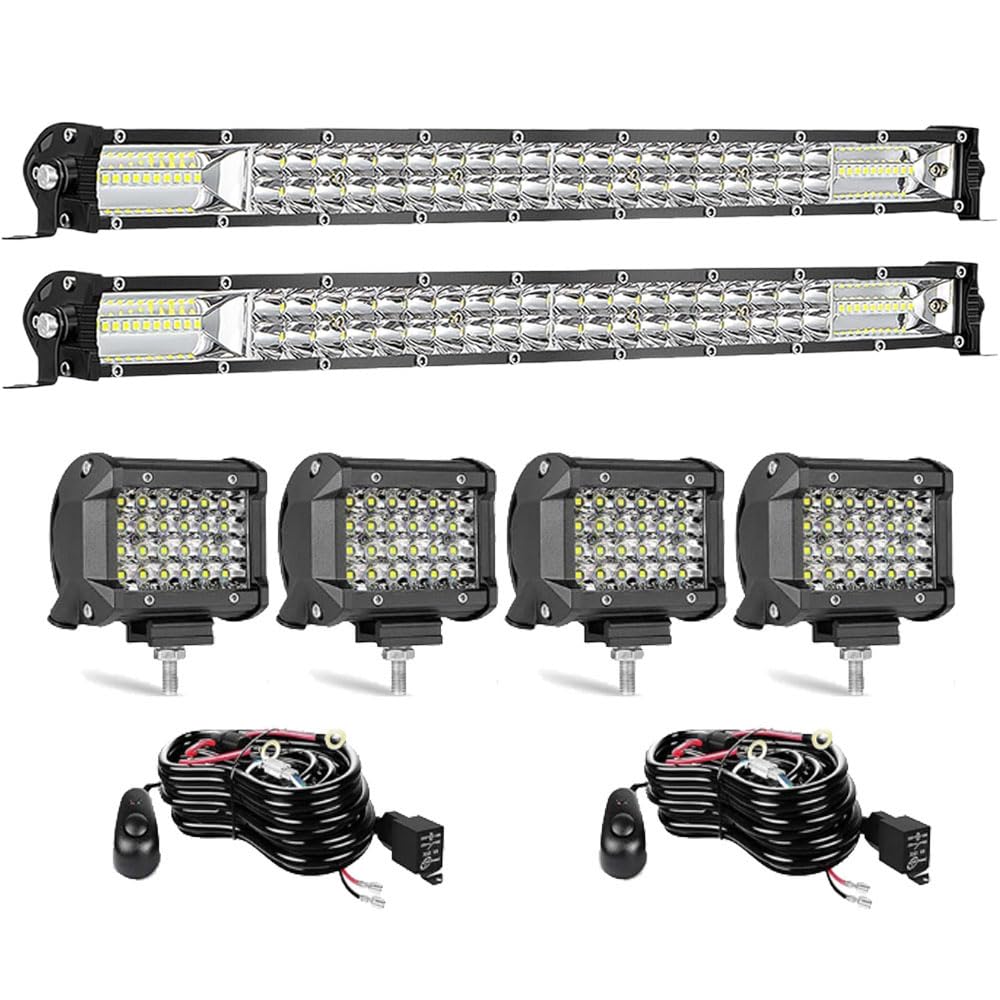 Amazon.com: LED Light Bar Kits for Truck - 32 Inch Slim LED Light Bars ...