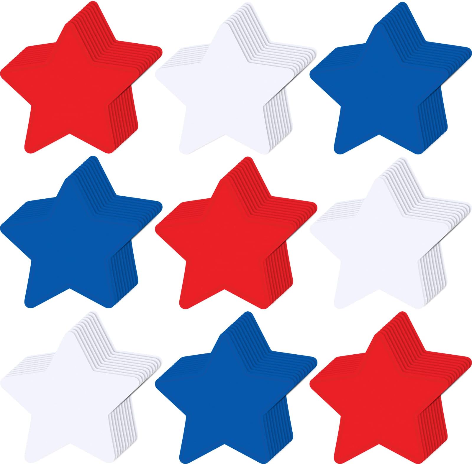 Amazon.com: Geyee 108 Pcs Patriotic Star Cutouts 4th of July Paper Star ...