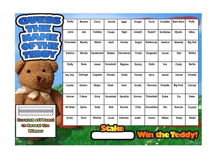 A3 what's the name of the Teddy Fundraising Scratchcard Match and Win ...