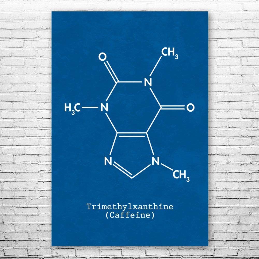 Amazon.com: Caffeine Molecule Poster Print, Barista Gift, Caffeine Wall ...