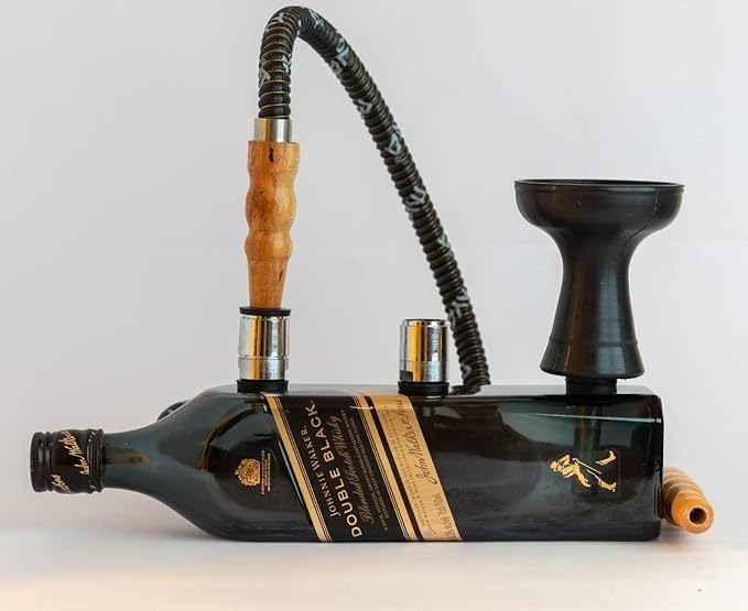 Buy Double Black 700 Gram Iron Hookah Shisha Pot Black 12 inch Glass ...