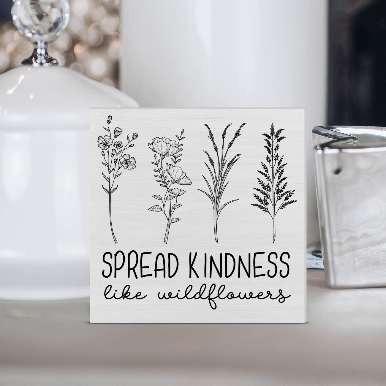 Snapklik.com : Spread Kindness Like Wildflowers Wooden Box Sign ...