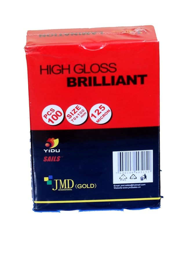 JMD Gold Lamination Pouch for ID Card/Aadhaar Card Size 70MM x 100MM ...