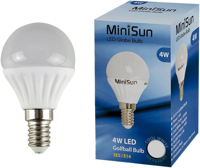 MiniSun 4w LED ES E27 Golfball Energy Saving Long Life Light Bulb ...