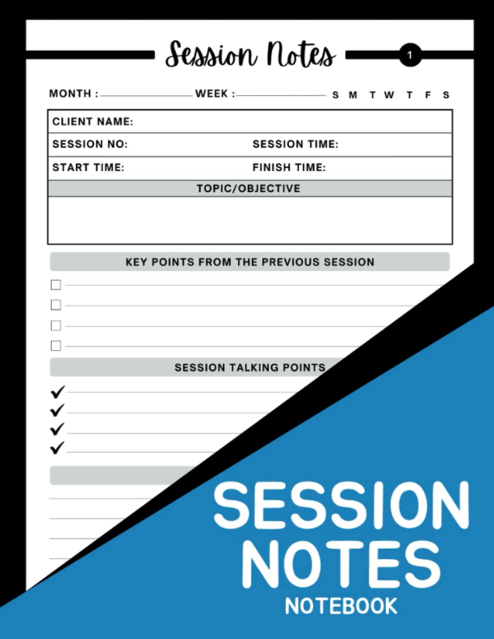 Session Notes Notebook: Large Therapy Session Notebook To Record and ...