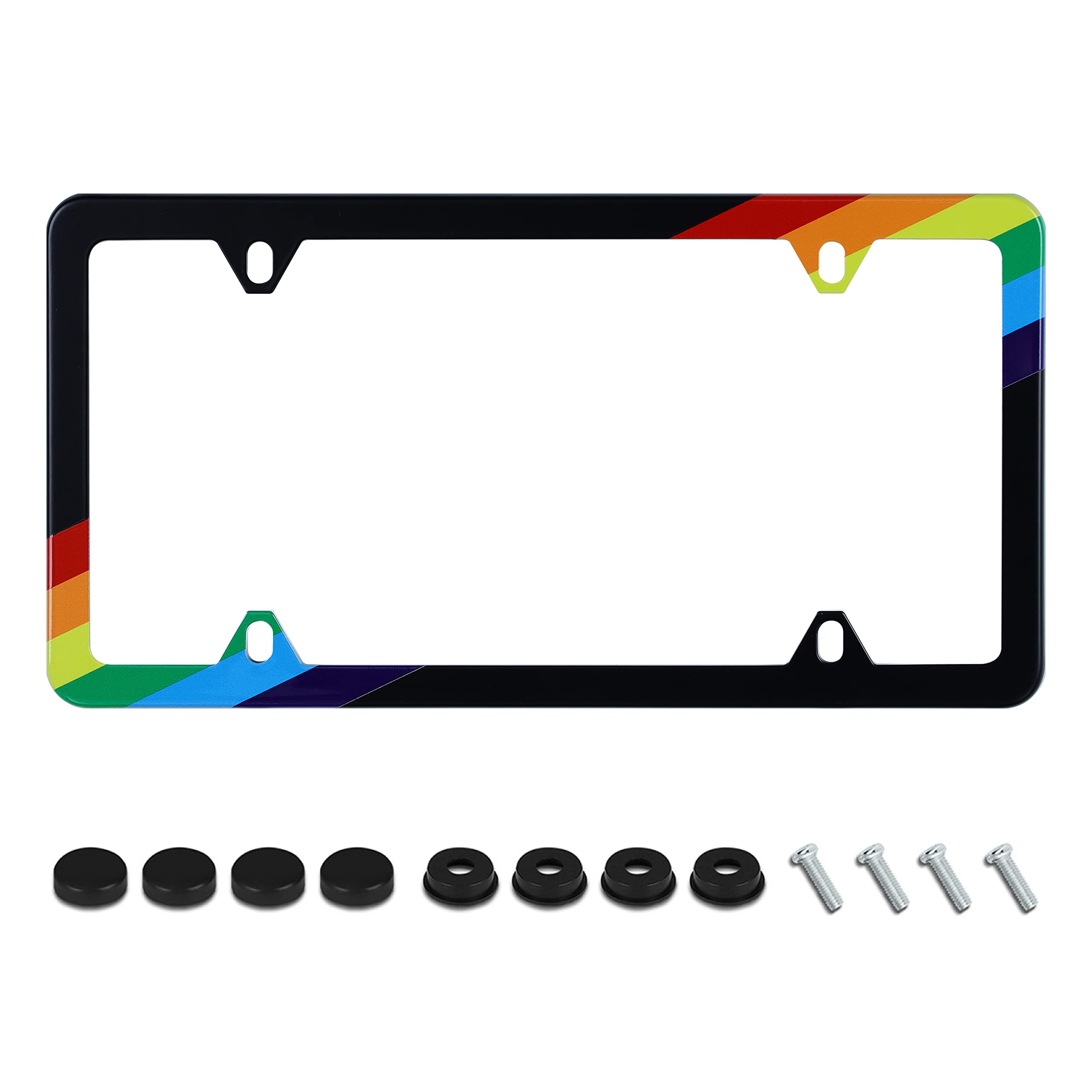 Amazon.com: Rainbow Gay Pride License Plate Frame LGBT License Plate ...