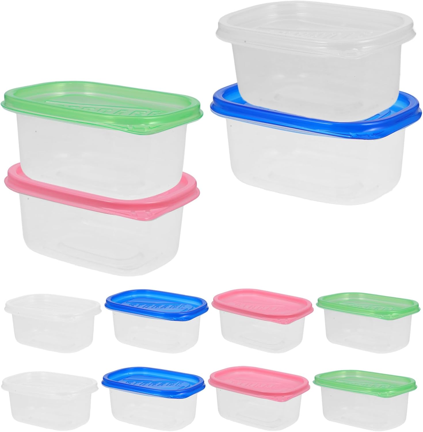 Amazon.com: Ipetboom Rectangular Plastic Lunch Boxes - 12pcs 280ML Disposable Food Containers ...