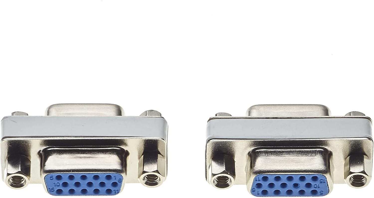 VGA Female to Female Adapter, Pack of 2 – SVGA Coupler, 15-Way VGA ...